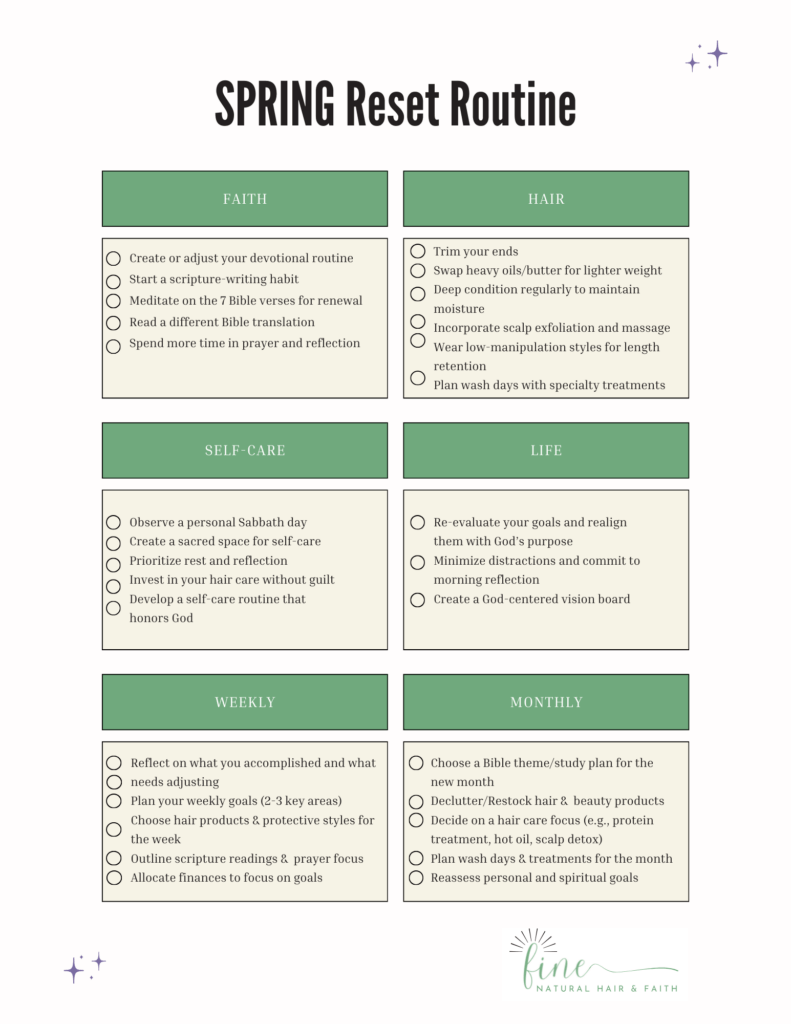Spring Reset Routine– Fine Natural Hair and Faith